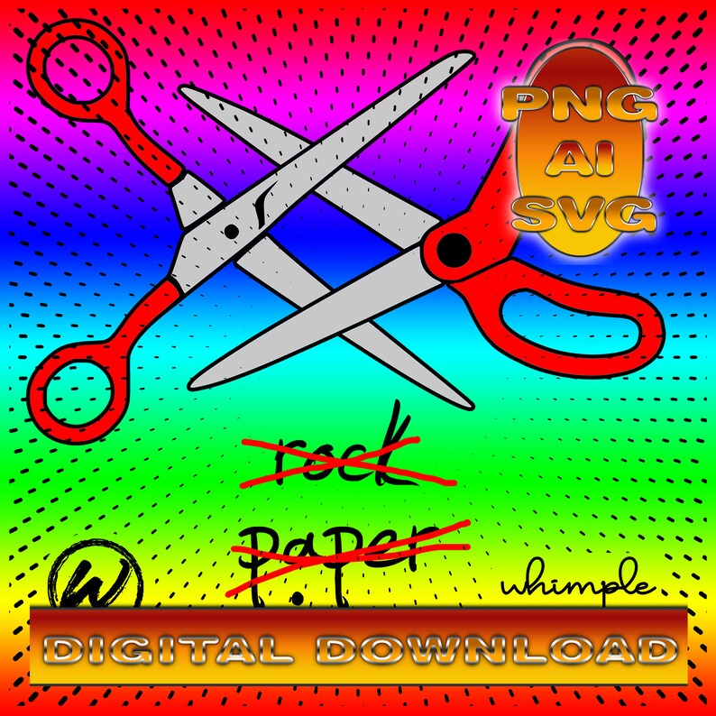 Pride Scissors Design, Print on Demand Graphics, Rock Paper Scissors ...