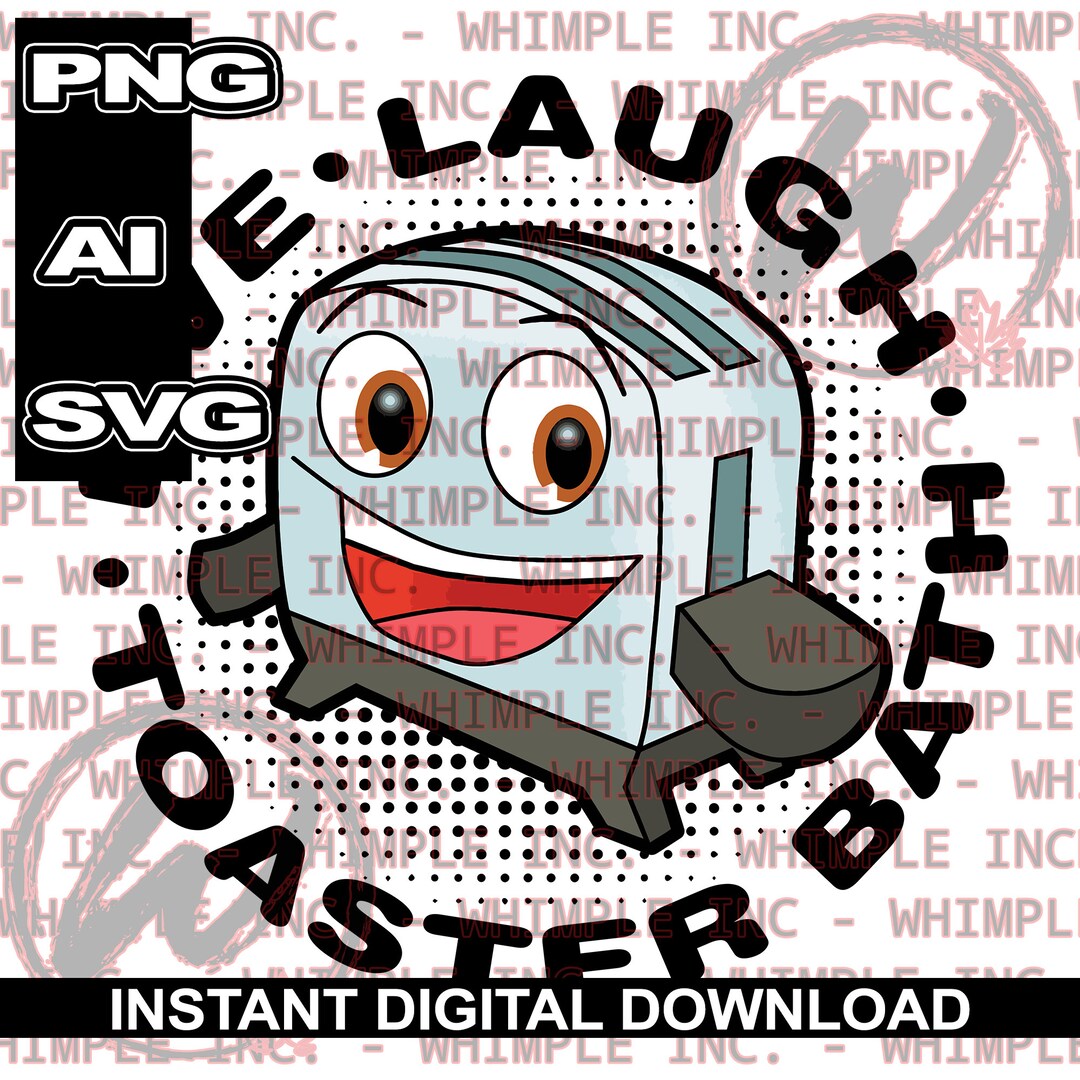 Toaster Bath, Cute PNG, Adult Humor POD, Print on Demand Graphics, Live ...