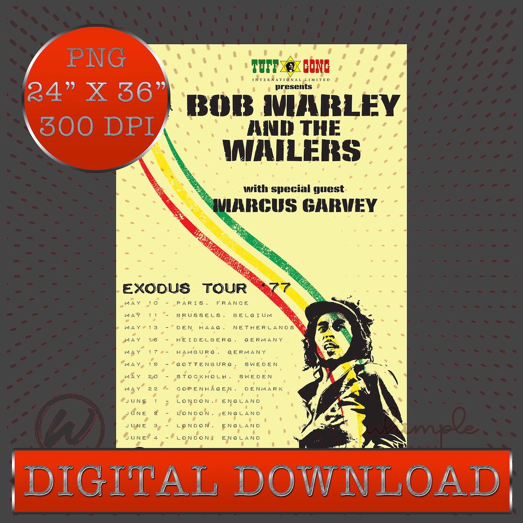 Reggae, Tuff Gong, Wailers, Exodus, Full Size Poster, Retro Poster ...