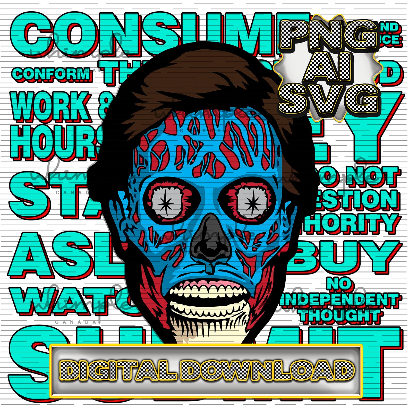 Obey, Conform, Classic Horror, Sci Fi, Aliens, 80s Horror, Digital ...