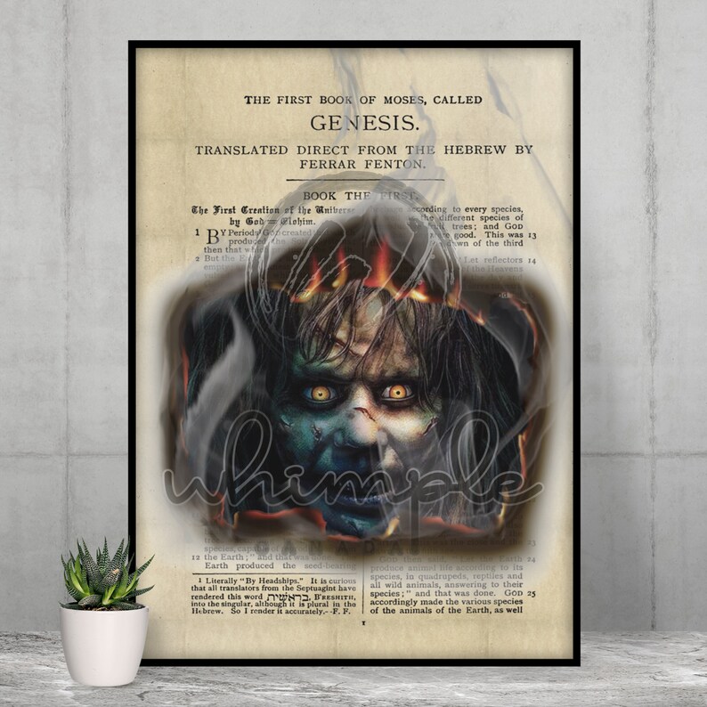 Horror Movie Poster, Burning Bible Page, Print on Demand Graphic ...