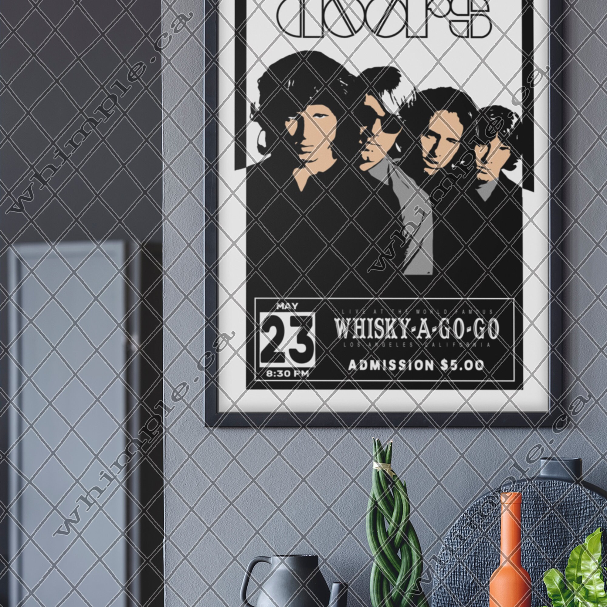 Doors, Whisky A Gogo, Retro Wall Poster, Mr. Mojo Risin, Jim Morrison ...