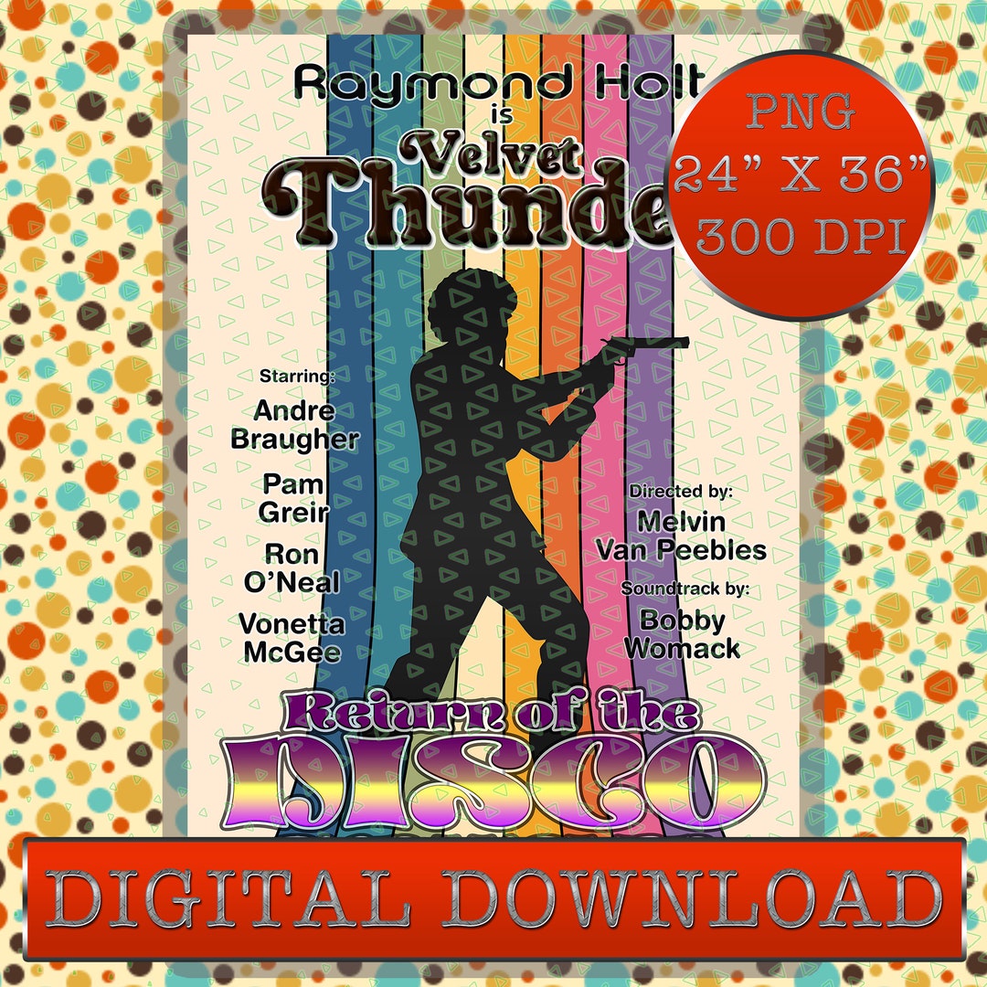 Velvet Thunder, Blaxploitation, 70s Cop Movies, Full Size Poster, B99 ...