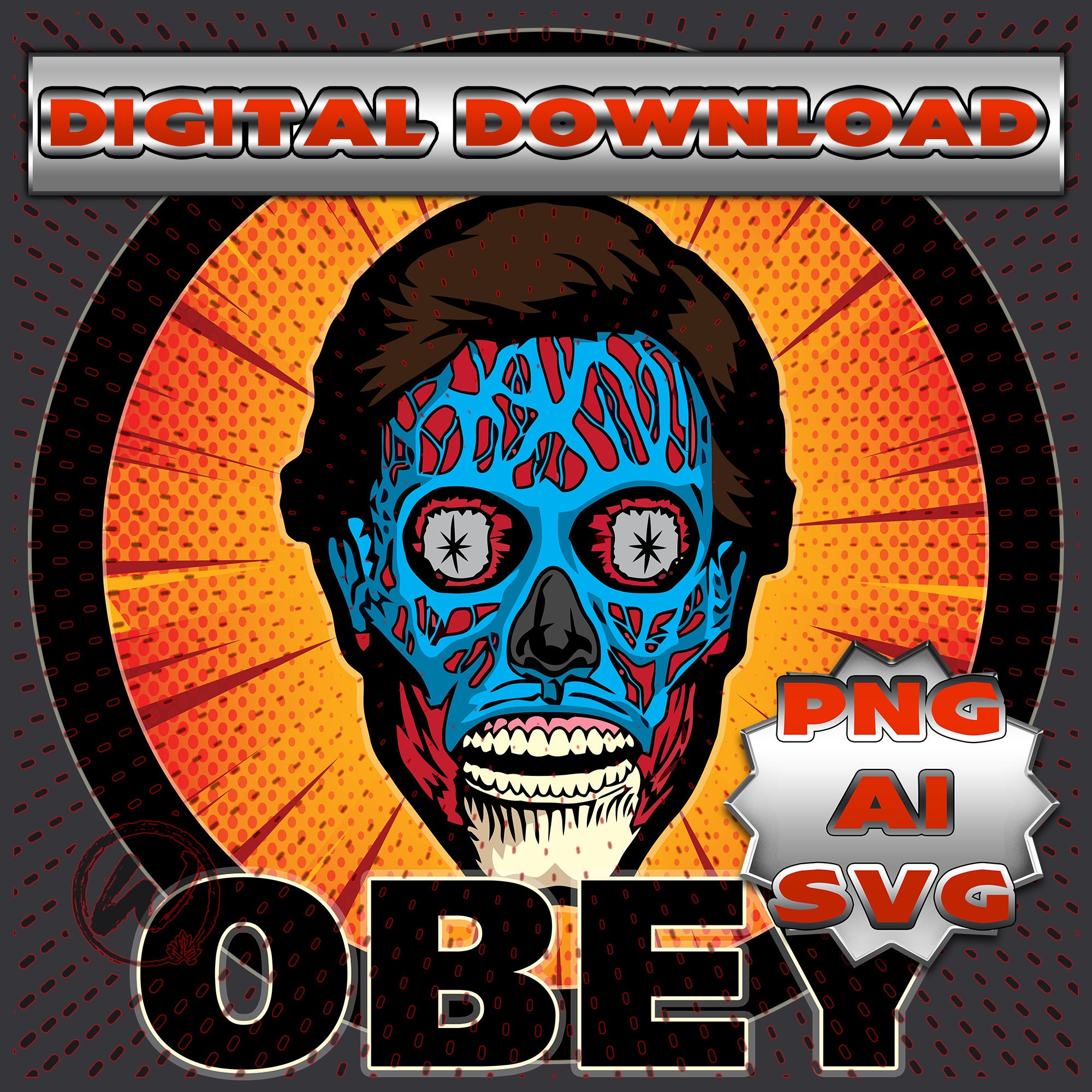They Live, Obey, John Nada, Sci Fi PNG, Horror PNG, 80s Horror, Cult ...