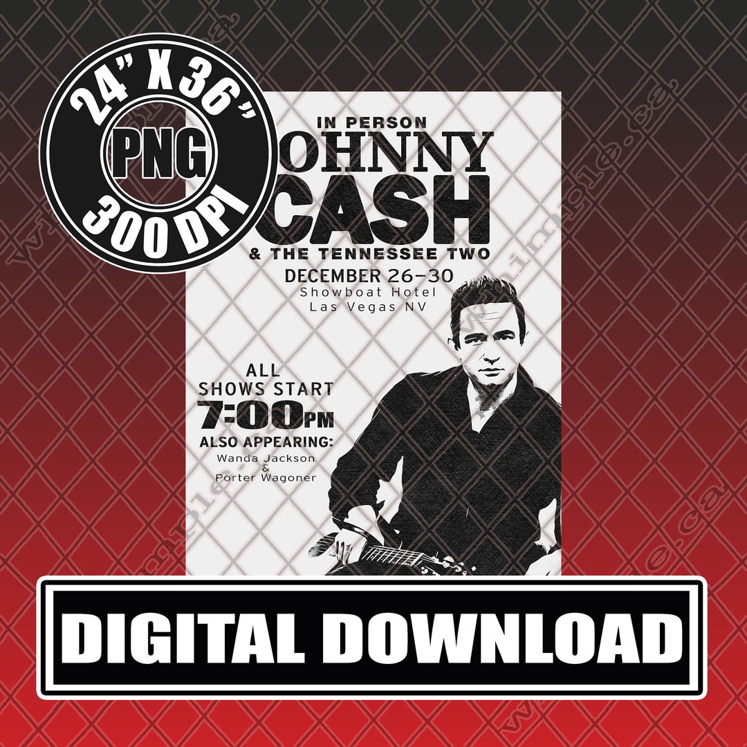 Johnny Cash Poster, the Tennessee 2, Man in Black, Classic Rock & Roll ...
