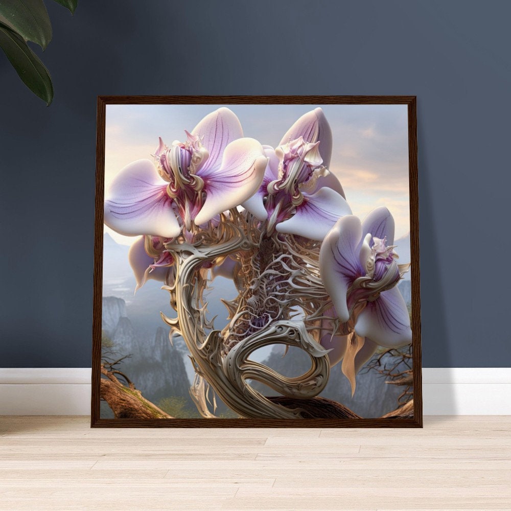 Cosmic Serenity: Alien Orchid Flower Wall Art - Etsy