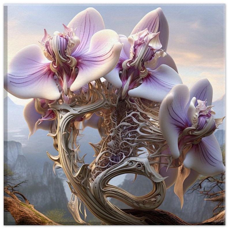 Cosmic Serenity: Alien Orchid Flower Wall Art - Etsy