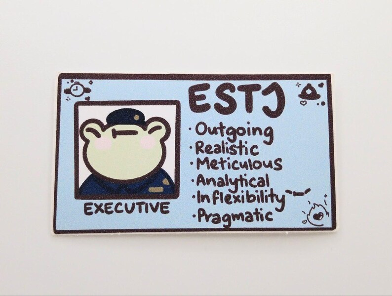 MBTI Personality Type Vinyl Stickers blue & Yellow Original, Waterproof ...