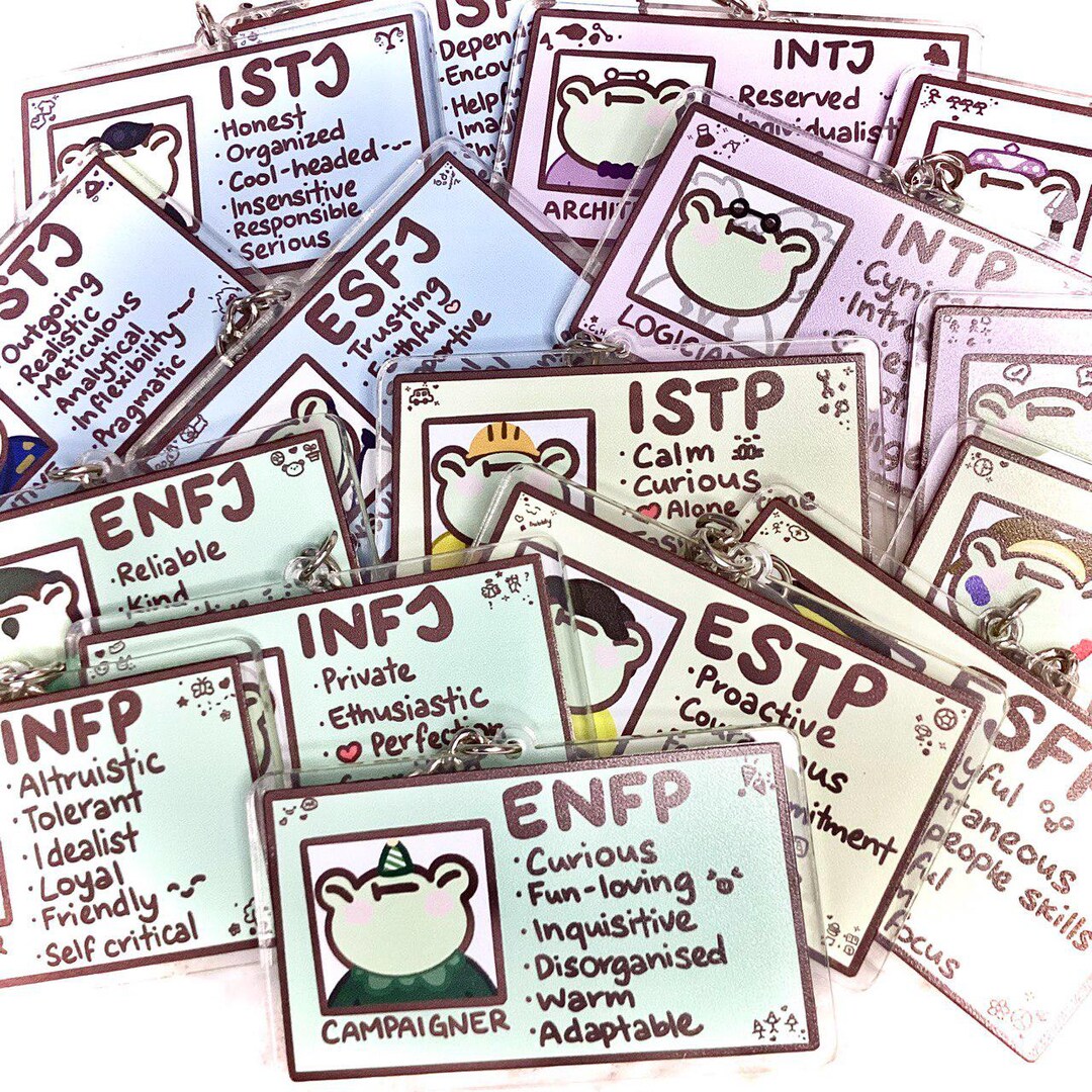 MBTI Personality Type Acrylic Keychains blue & Yellow Original - Etsy