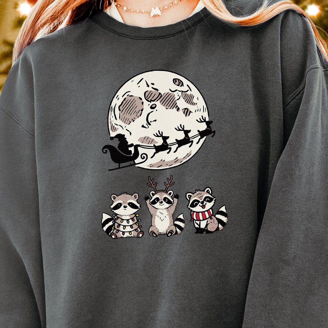 Comfort Colors Raccoons Sweater Cute Christmas Raccoons Sweater Funny ...