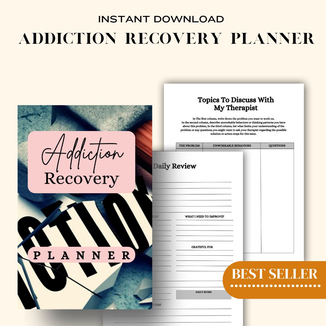 Addiction Recovery Planner, Sobriety Journal, Sober Living Tracker ...