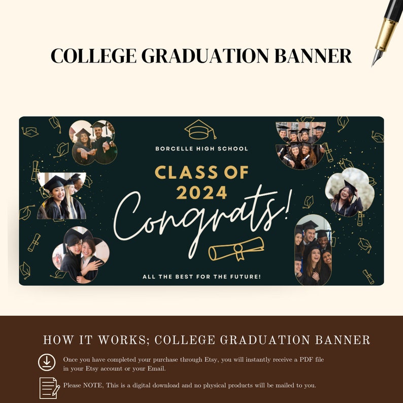 Personalized College Graduation Banner: Party Decor (digital Download ...