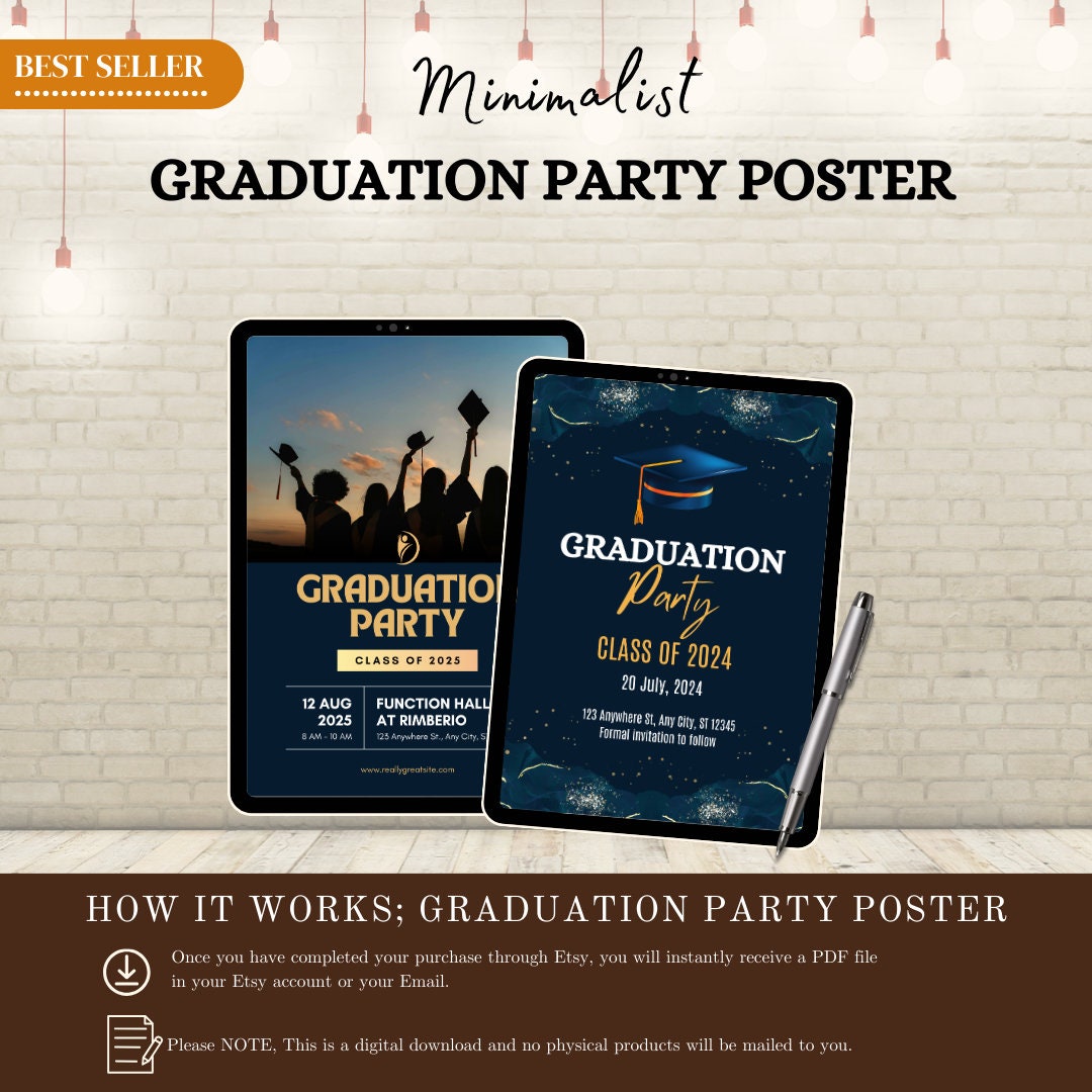 Graduation Party Poster, Customizable Grad Sign, Personalized ...