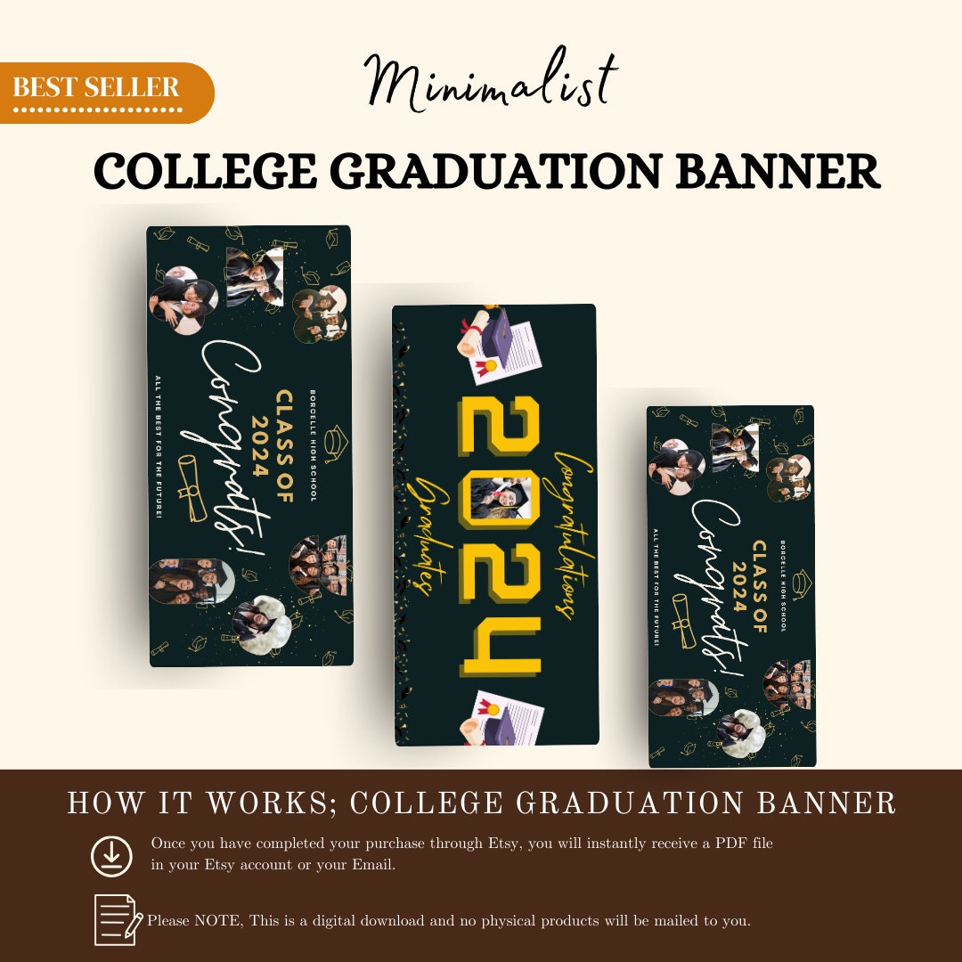 Personalized College Graduation Banner: Party Decor (digital Download ...