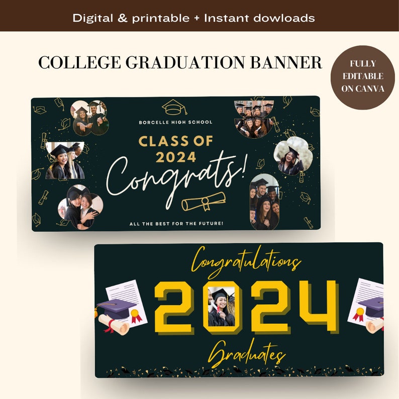 Personalized College Graduation Banner: Party Decor (digital Download ...