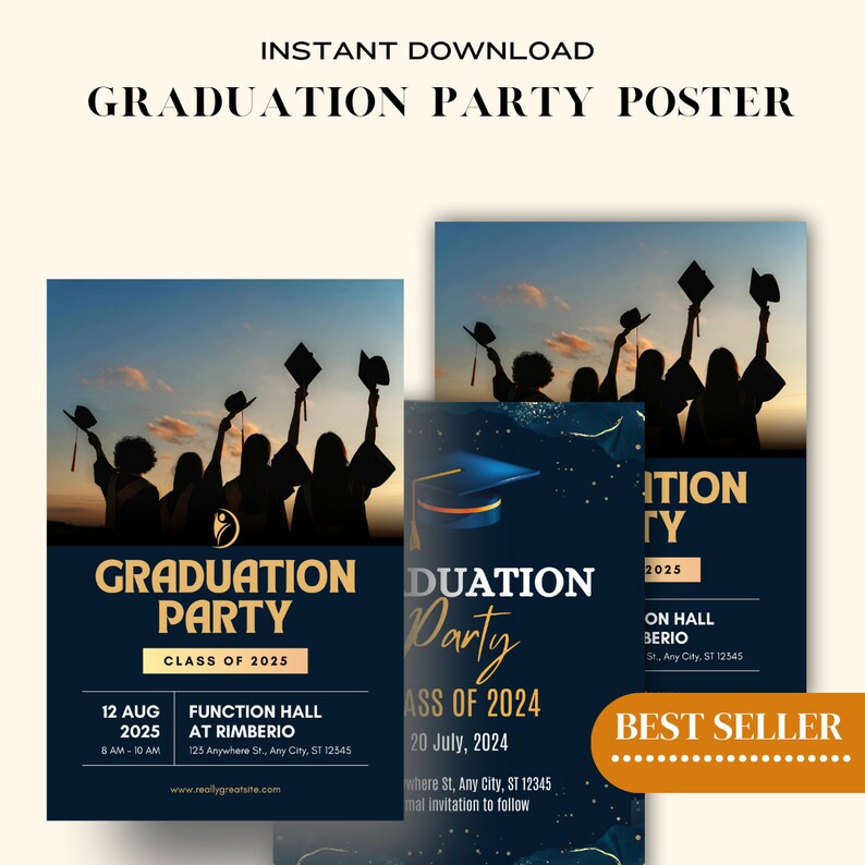 Graduation Party Poster, Customizable Grad Sign, Personalized ...