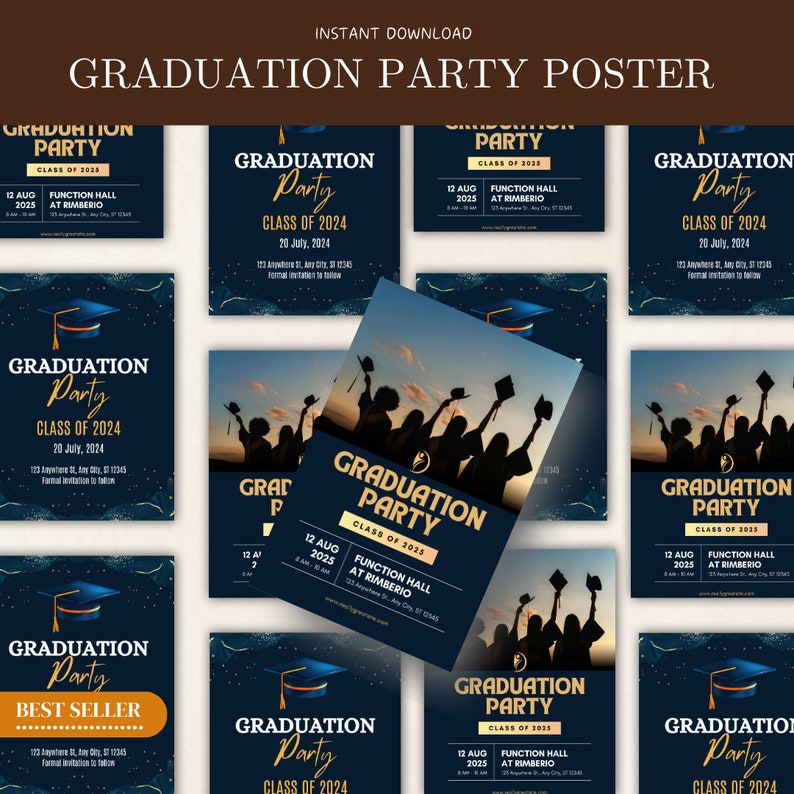 Graduation Party Poster, Customizable Grad Sign, Personalized ...