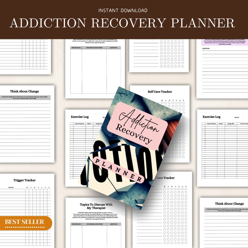Addiction Recovery Planner, Sobriety Journal, Sober Living Tracker ...