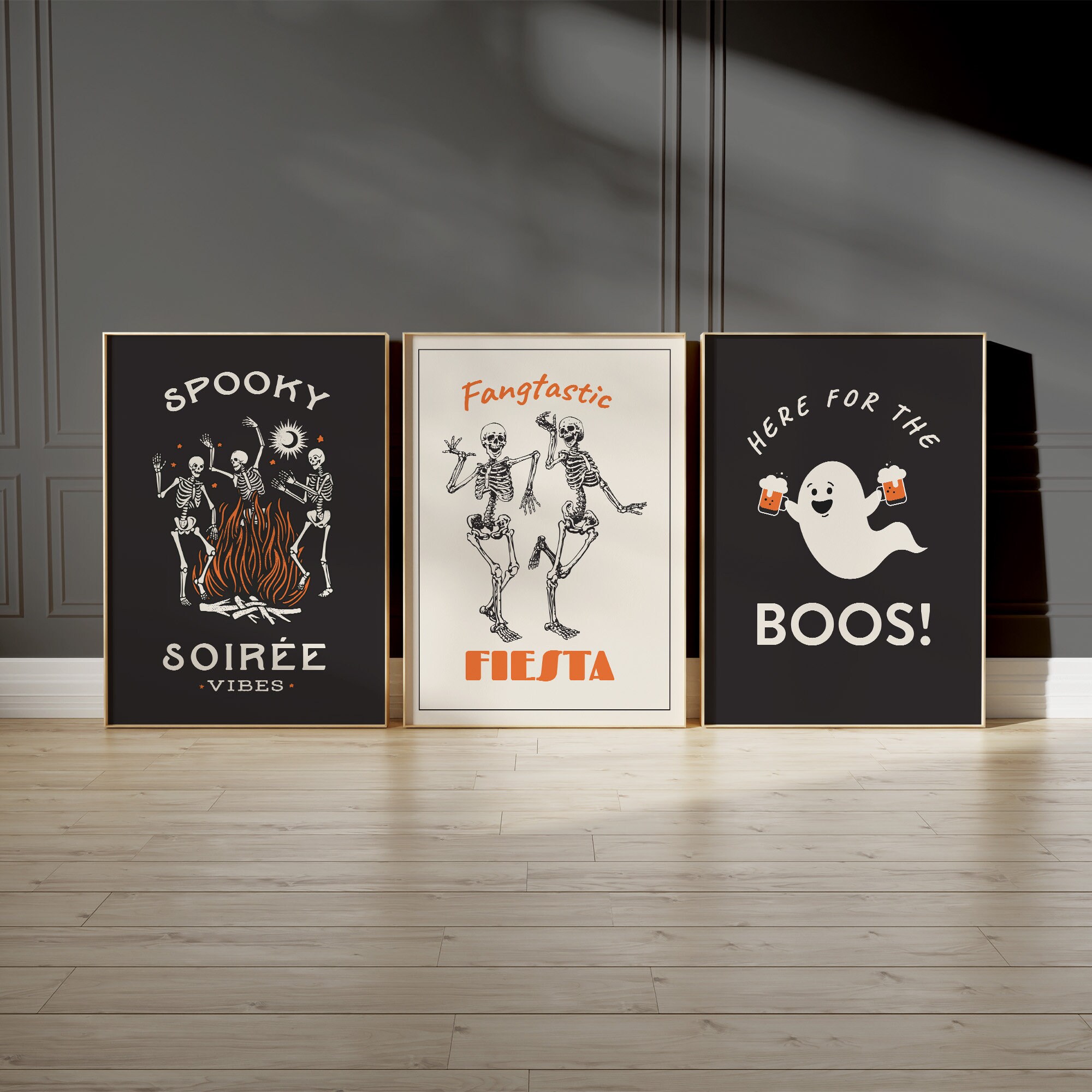 Halloween Art Print, Set of 24 Halloween Printable Wall Art, Halloween ...