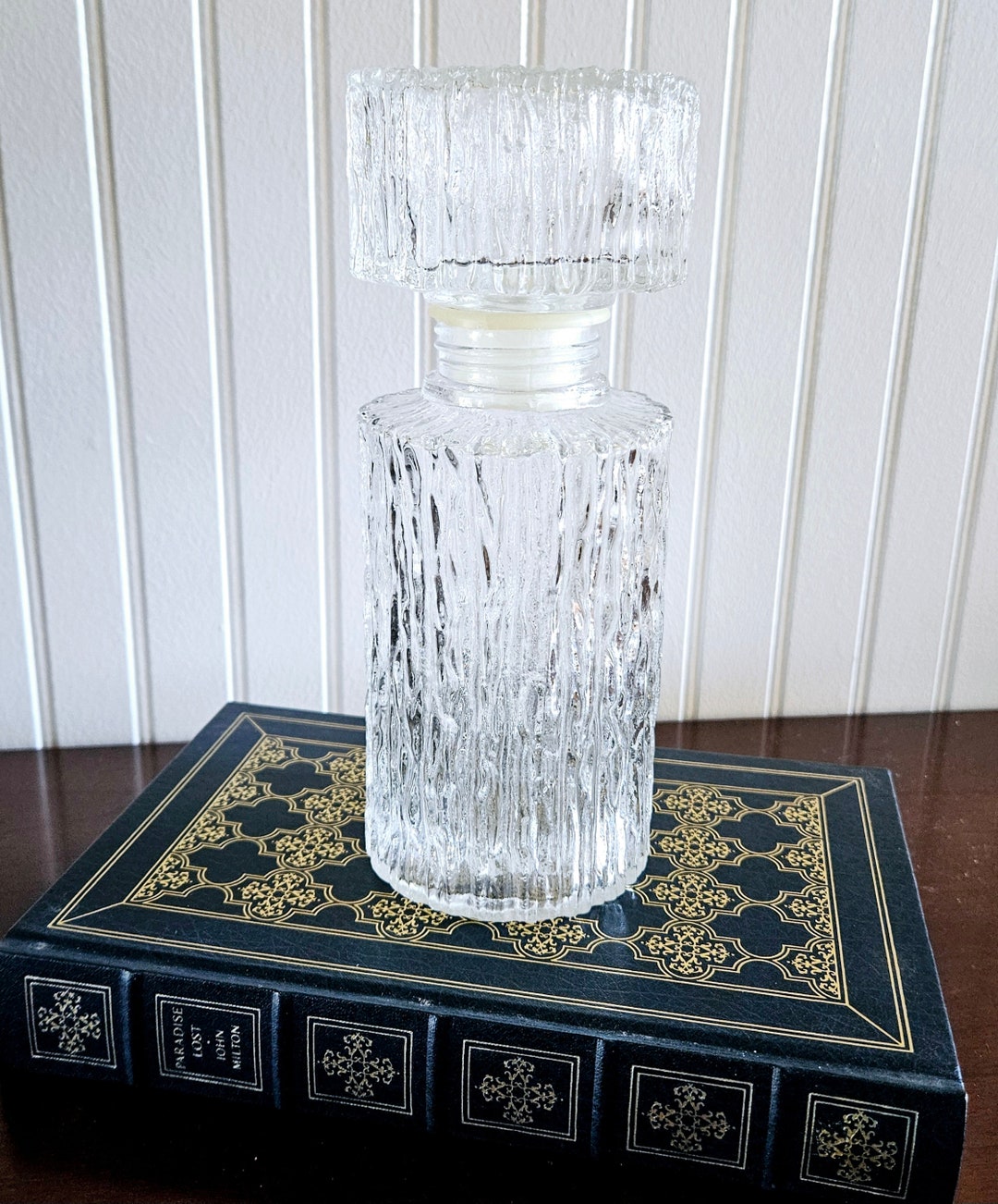 Vintage Glass Decanter German DBGM Bark Texture Mid Century Modern MCM ...