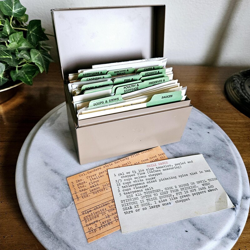 Metal Recipe Box - Etsy