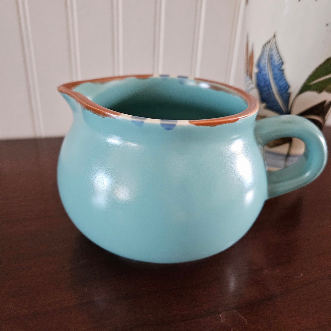 Dansk Mesa Turquoise Stoneware Creamer Pitcher Vintage Japan - Etsy