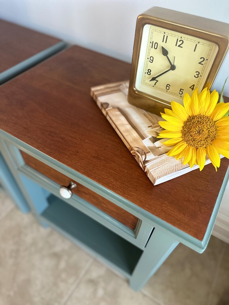 SOLD Refinished Set of Vintage Nightstands - Etsy