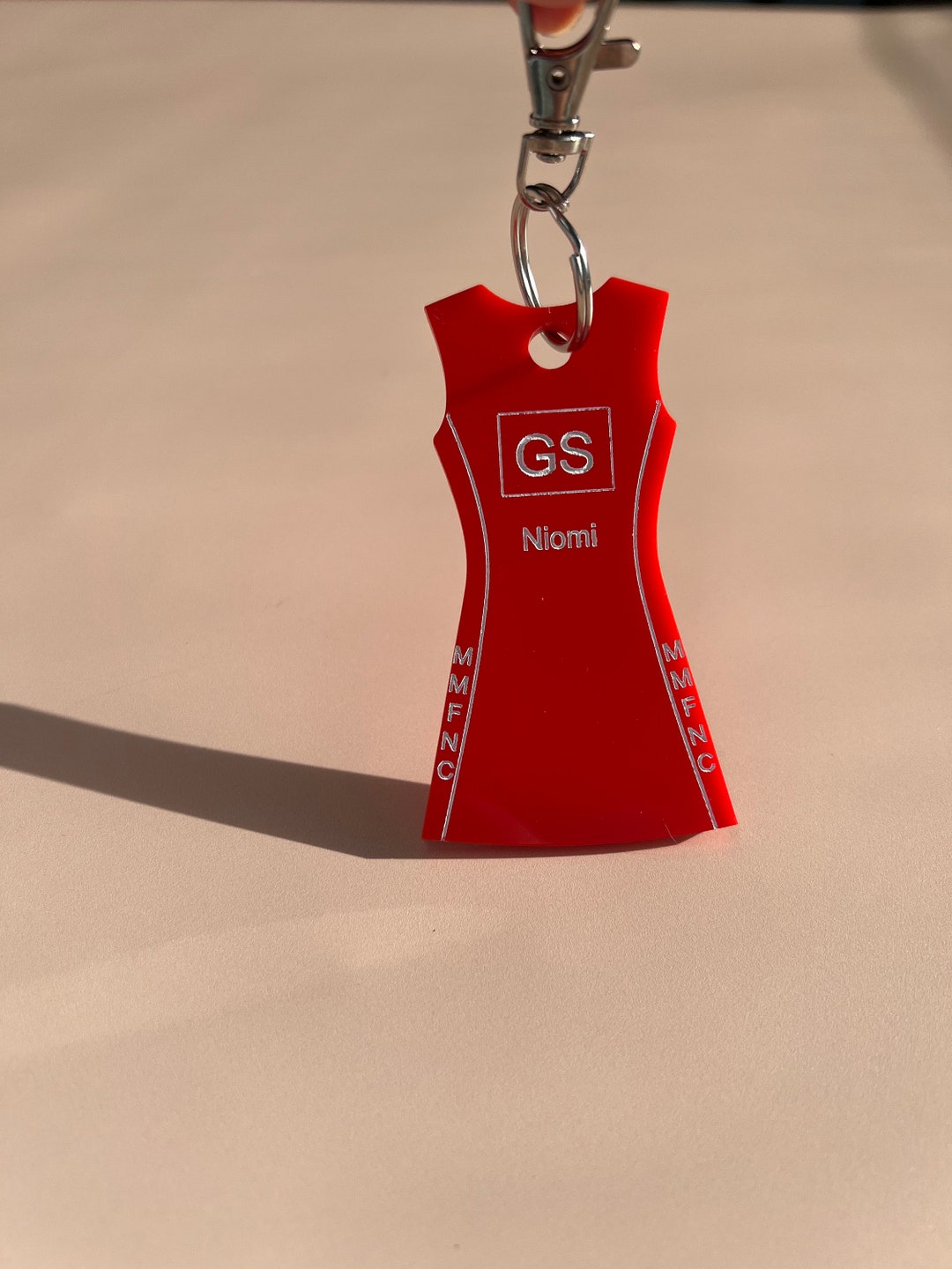 Personalised Netball Dress Keyring - Etsy