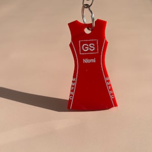 Personalised Netball Dress Keyring - Etsy