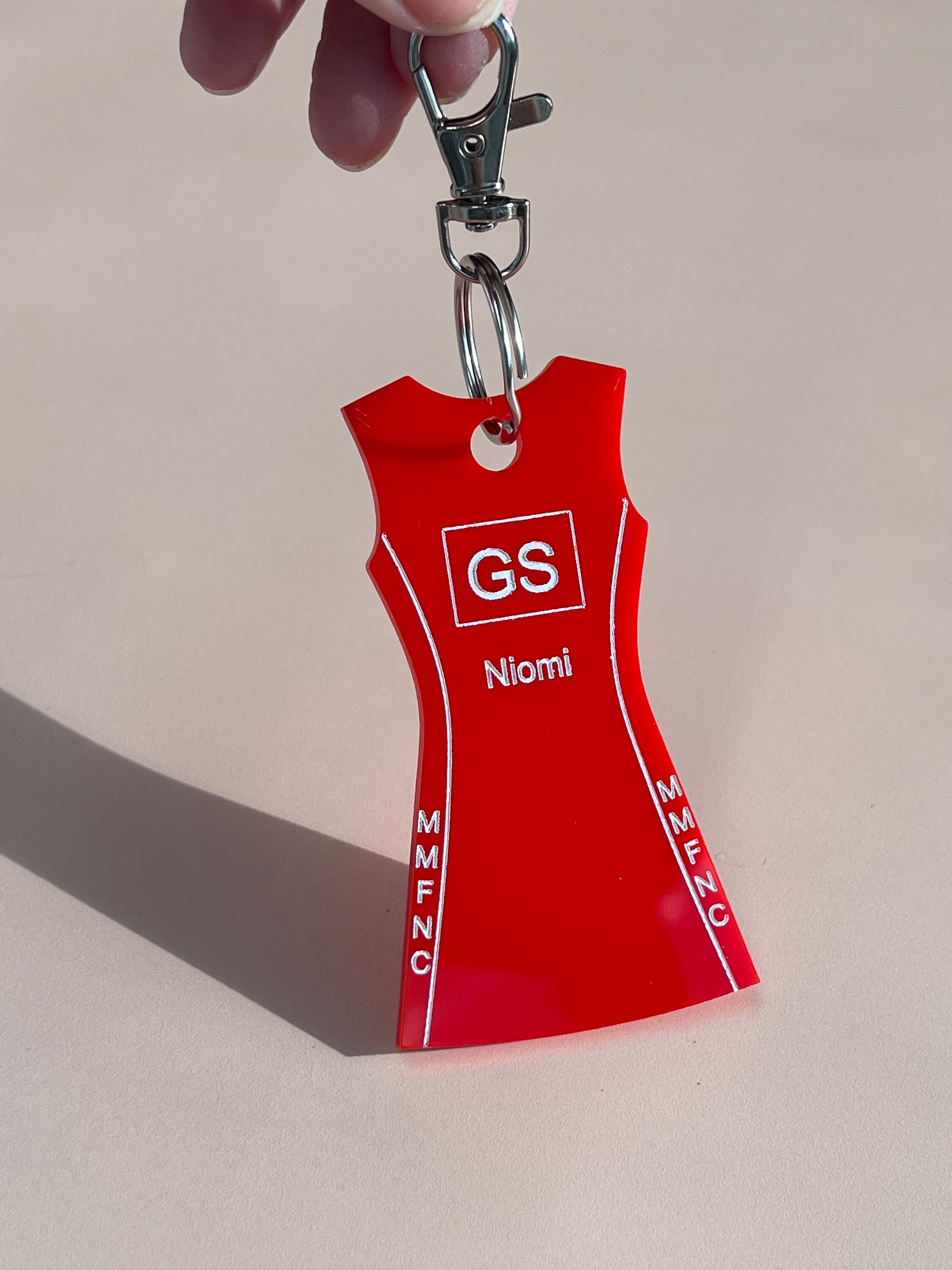 Personalised Netball Dress Keyring - Etsy
