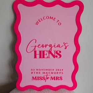 Acrylic Wavy Sign - Hens Party - Bridal Shower - Welcome Sign Wavy ...