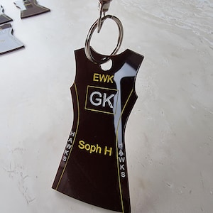 Personalised Netball Dress Keyring - Etsy