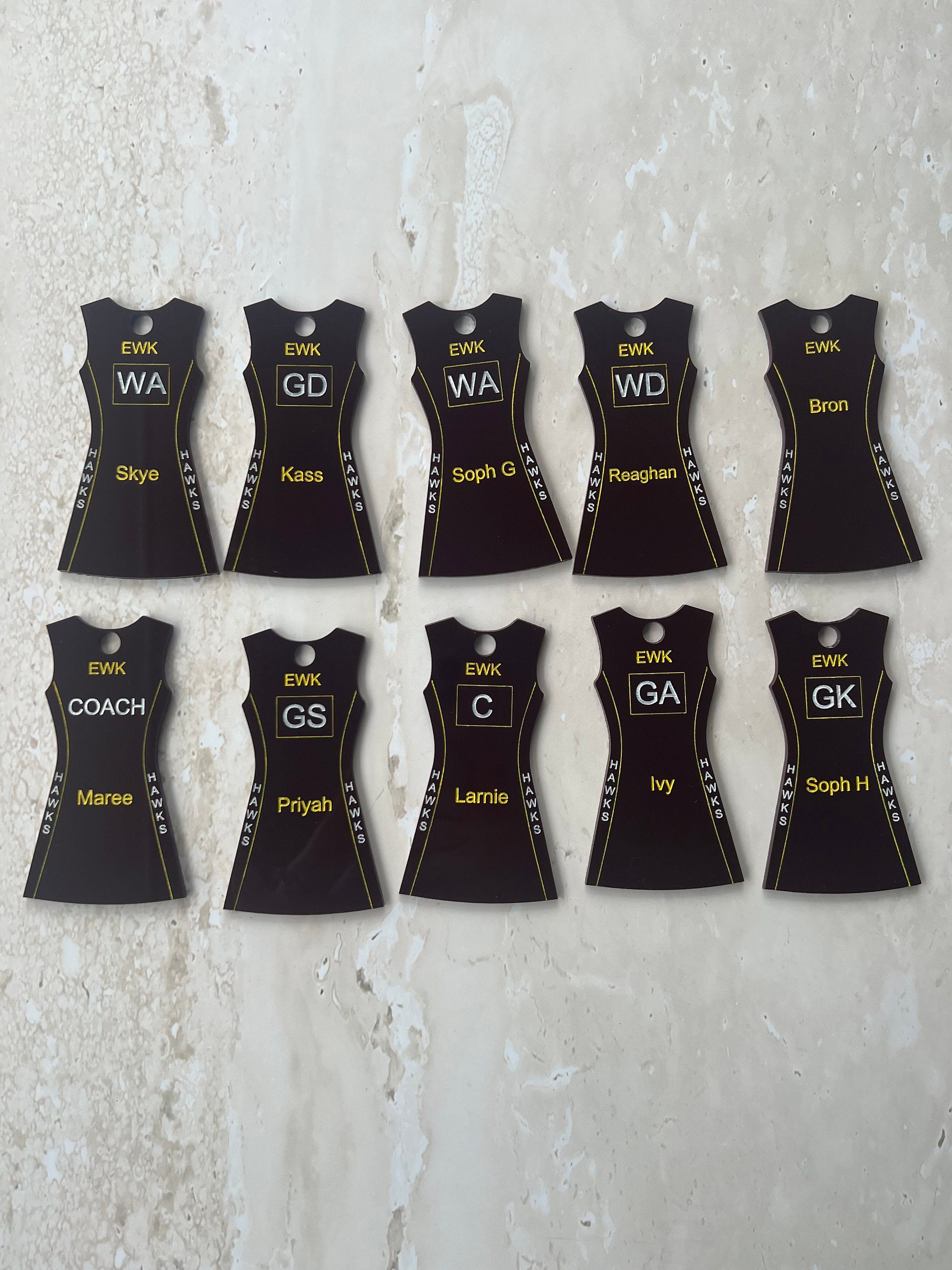 Personalised Netball Dress Keyring - Etsy