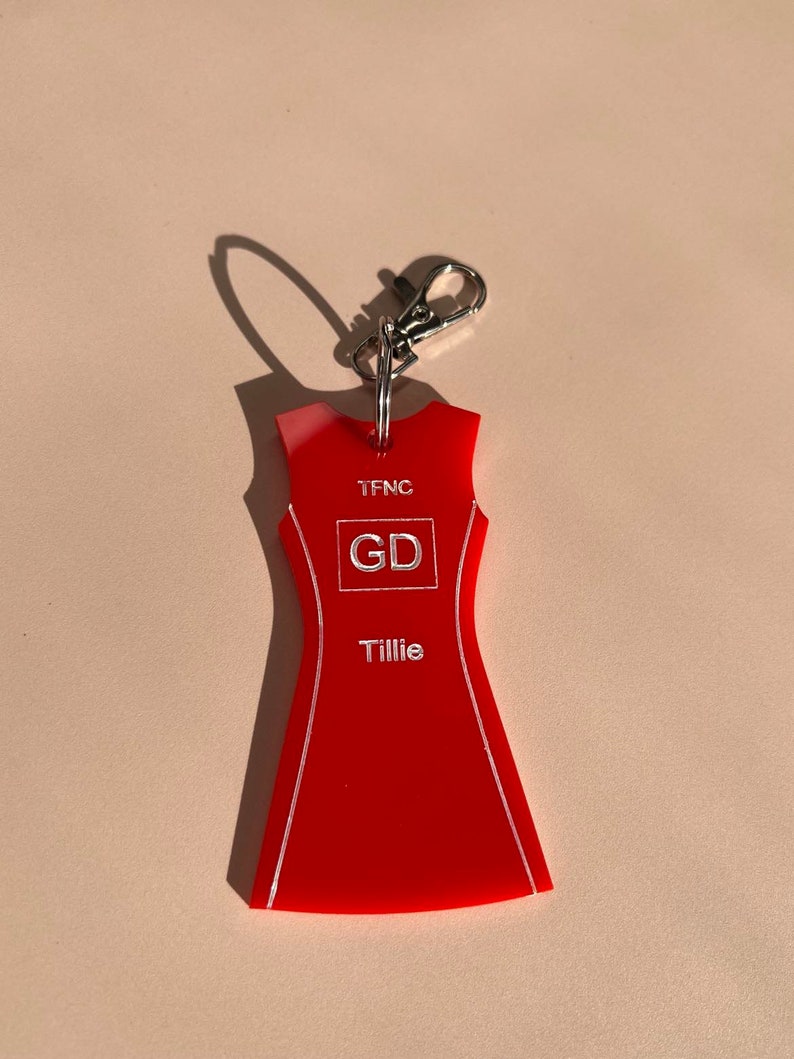Personalised Netball Dress Keyring - Etsy