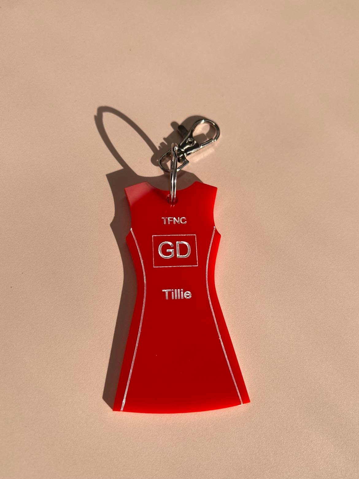 Personalized Acrylic Netball Dress Keyring | Custom Team Colors - Etsy