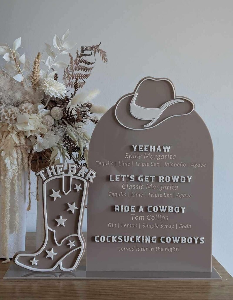 Custom Cowboy Cocktail Stirrers: Western Drink Toppers - Etsy