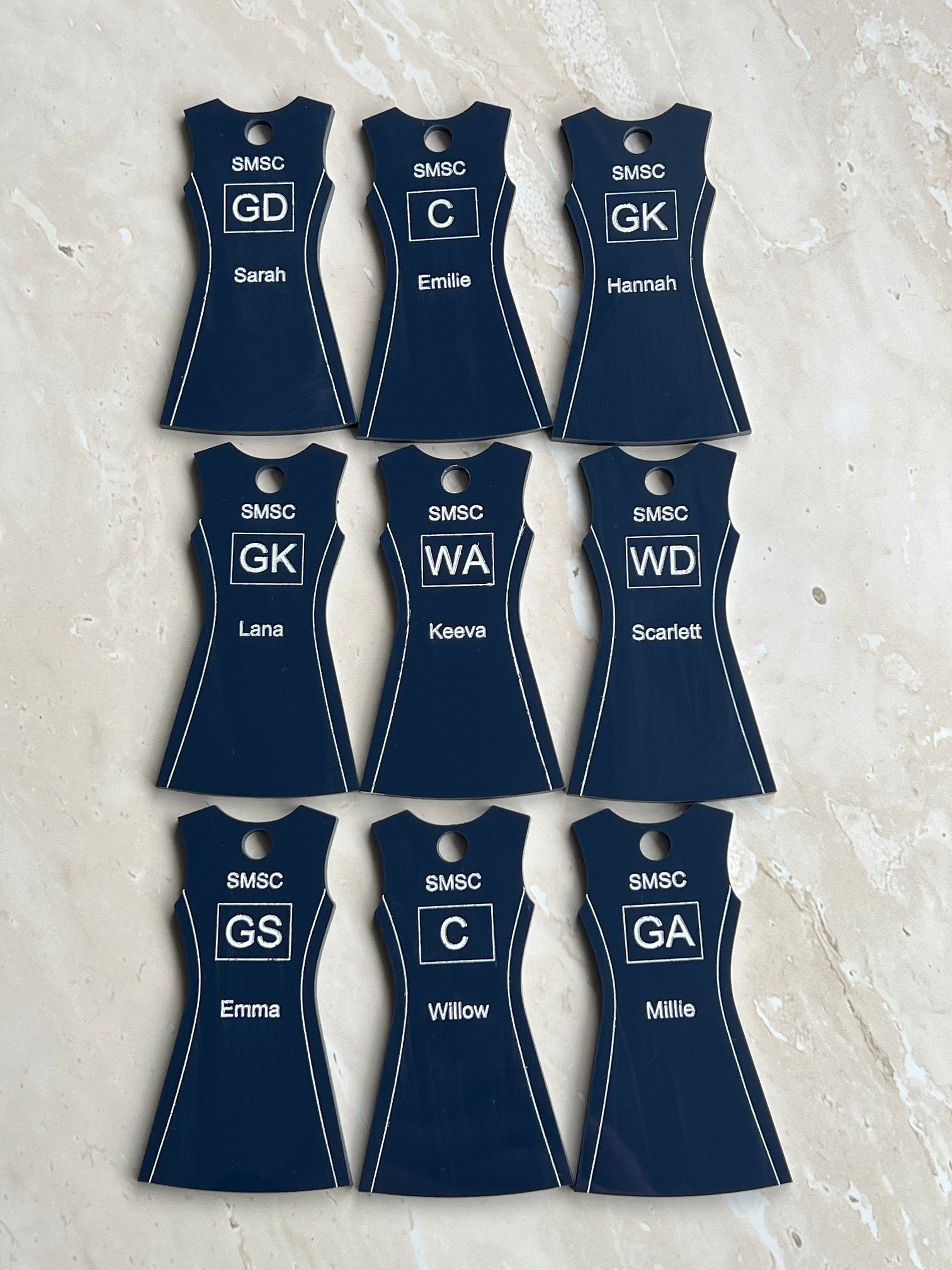 Personalised Netball Dress Keyring - Etsy