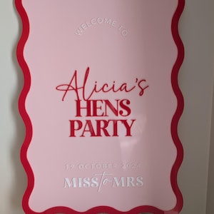 Acrylic Wavy Sign - Hens Party - Bridal Shower - Welcome Sign Wavy ...
