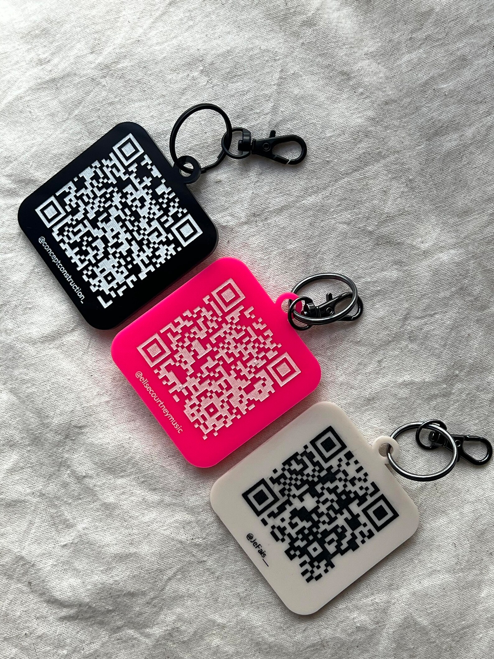 Business Card QR Code Keychain - Etsy