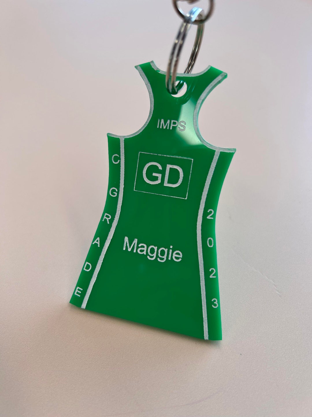 Personalised Netball Dress Keyring - Etsy
