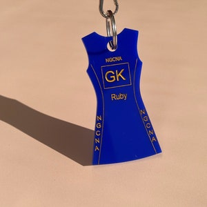 Personalised Netball Dress Keyring - Etsy