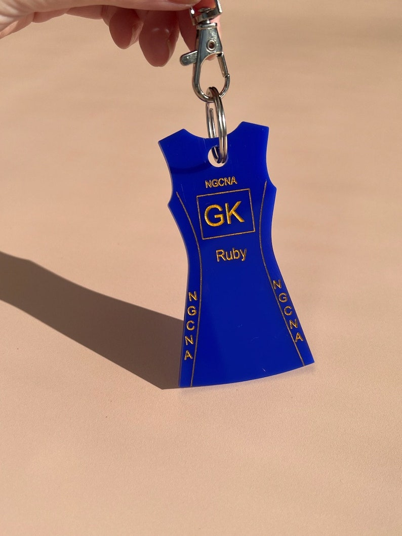 Personalised Netball Dress Keyring - Etsy
