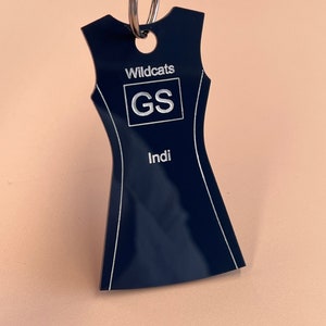 Personalised Netball Dress Keyring - Etsy