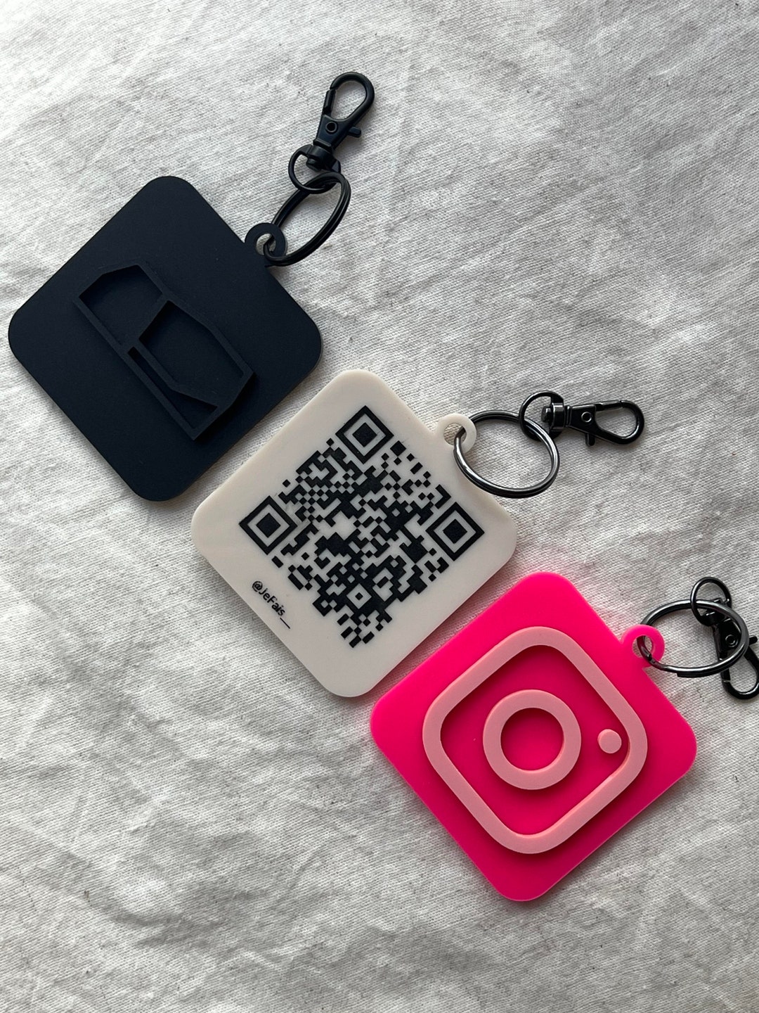 Business Card QR Code Keychain - Etsy
