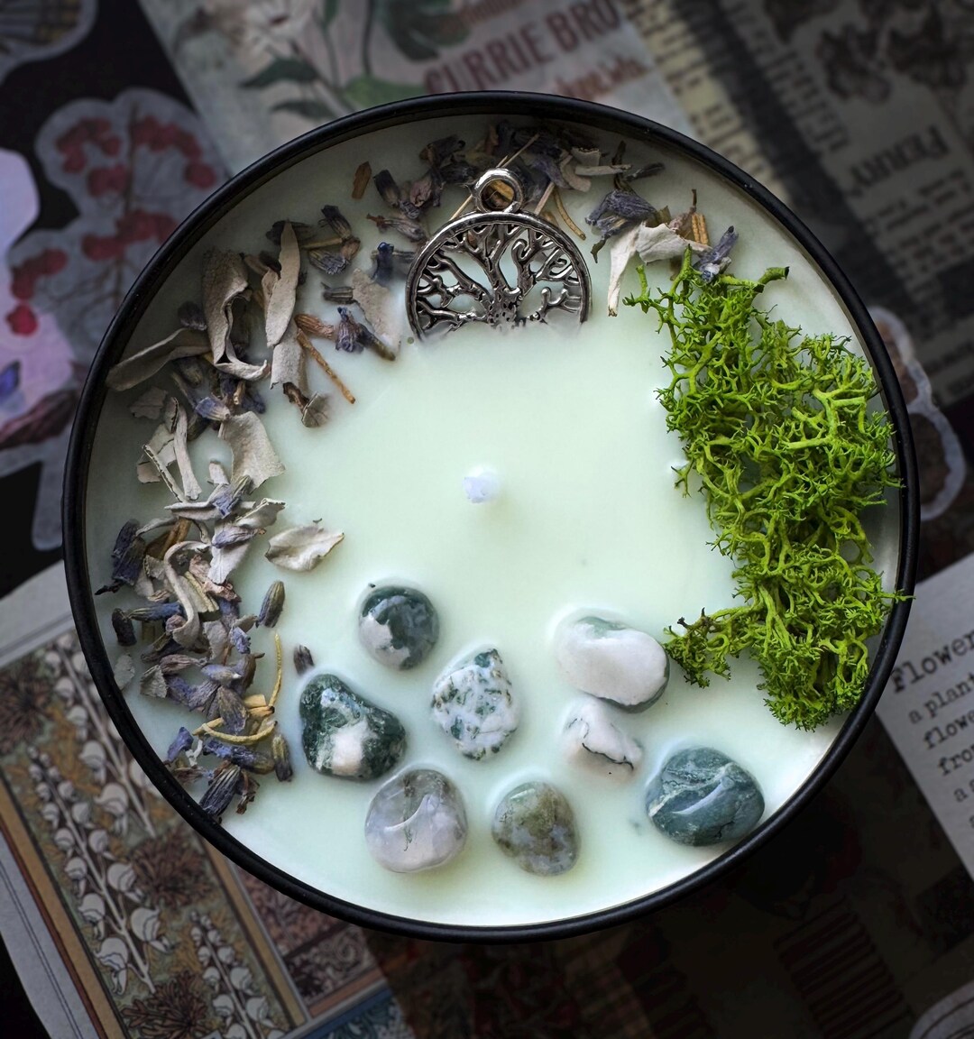 Goddess Gaia Candle - Flowers & Crystals Candle - Offering to the Greek ...