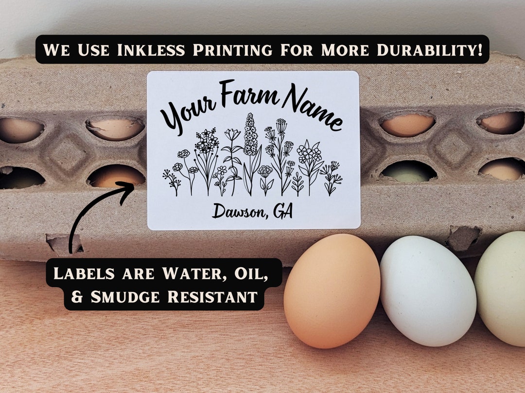 Sticker for Egg Carton Custom Sticker Personalized Sticker Black and ...