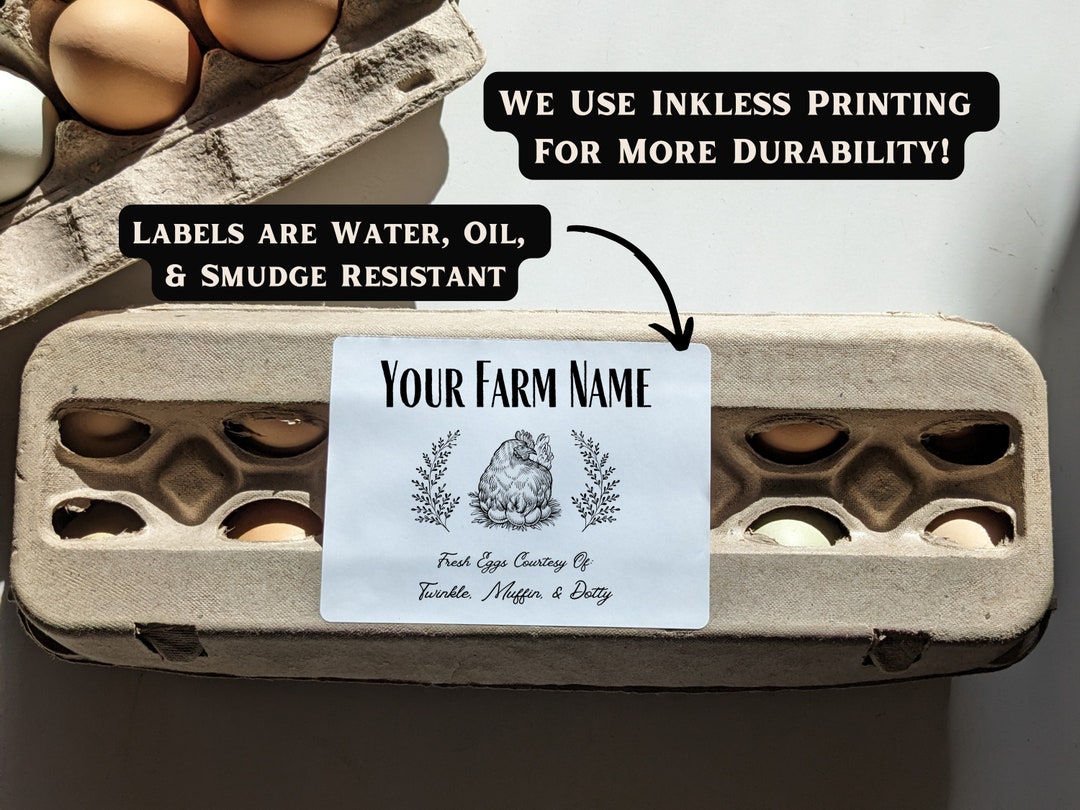 Egg Carton Label Egg Label Personalized Printed Label Custom Printed ...