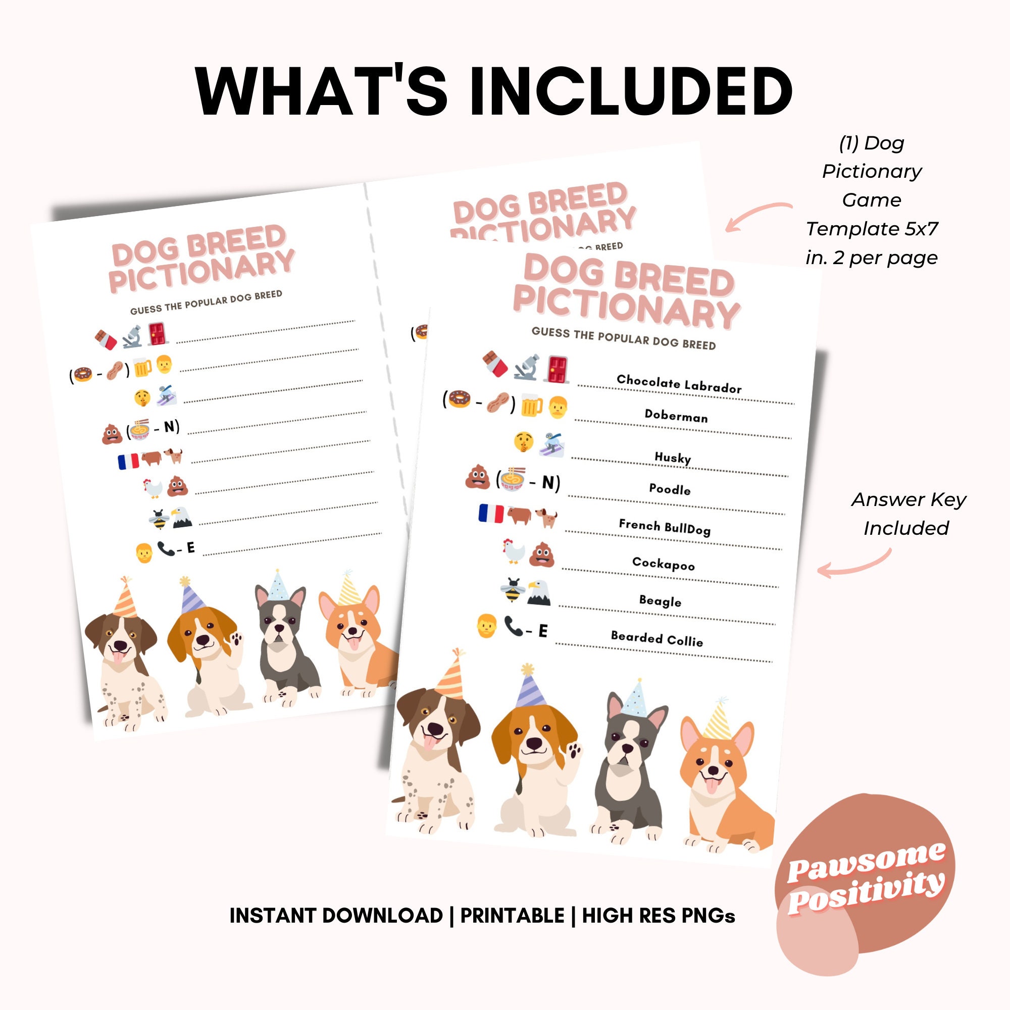 Dog Birthday Party Game Pack Adopt A Pet Birthday Party Games Puppy ...