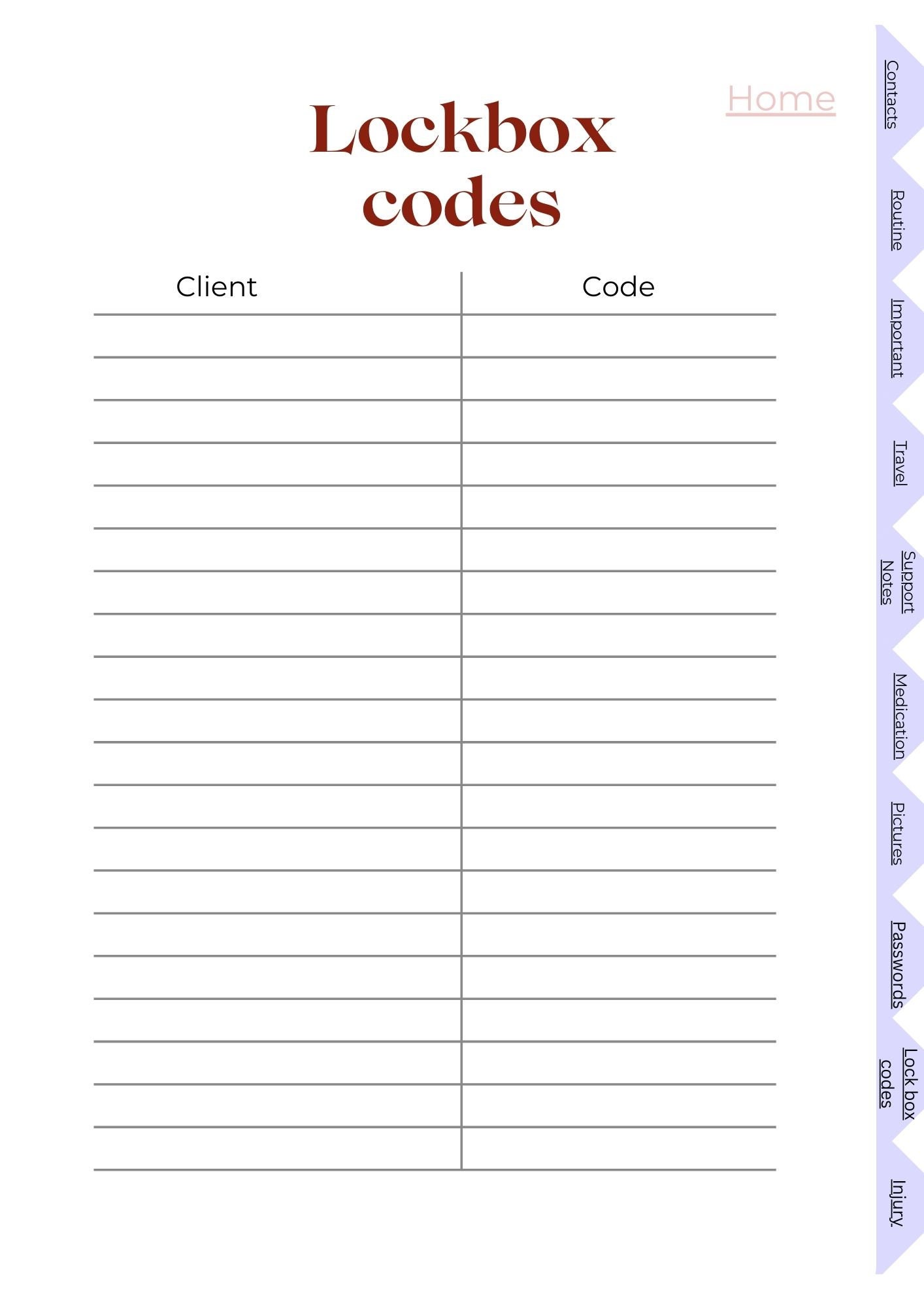 Fully Customizable Template, New Edition, Support Worker Notes Use in ...