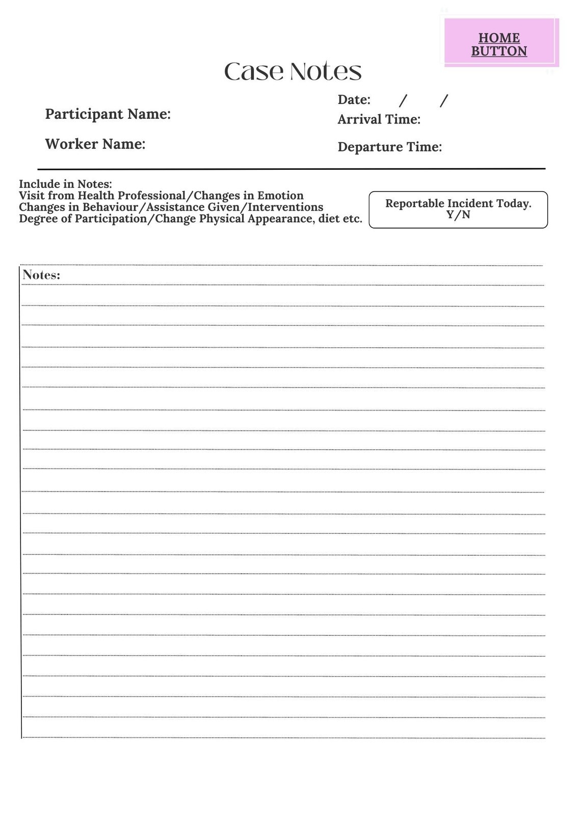 NEW CLIENT NOTES, Disability, Aged Care, Ndis, Support Work, Gift, Work ...